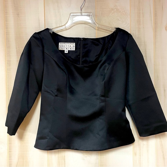 Sherrie Bloom | Tops | Chetta B Sherri Bloom Evening Black Fitted Scoop ...